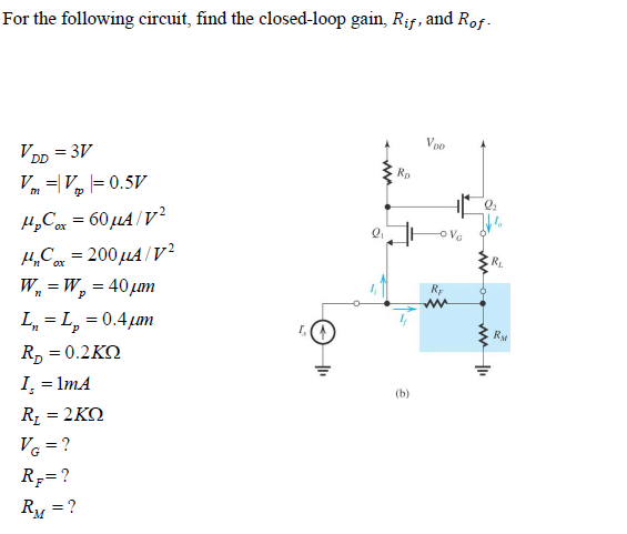 Solved For the following circuit, find the closed-loop gain. | Chegg.com