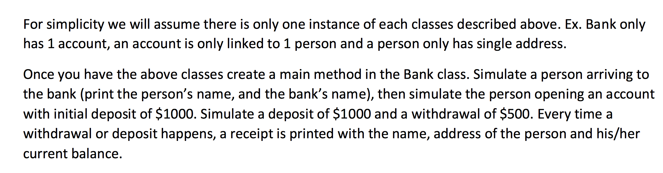 Solved Problem 3: Bank simulation Model the classes below: | Chegg.com