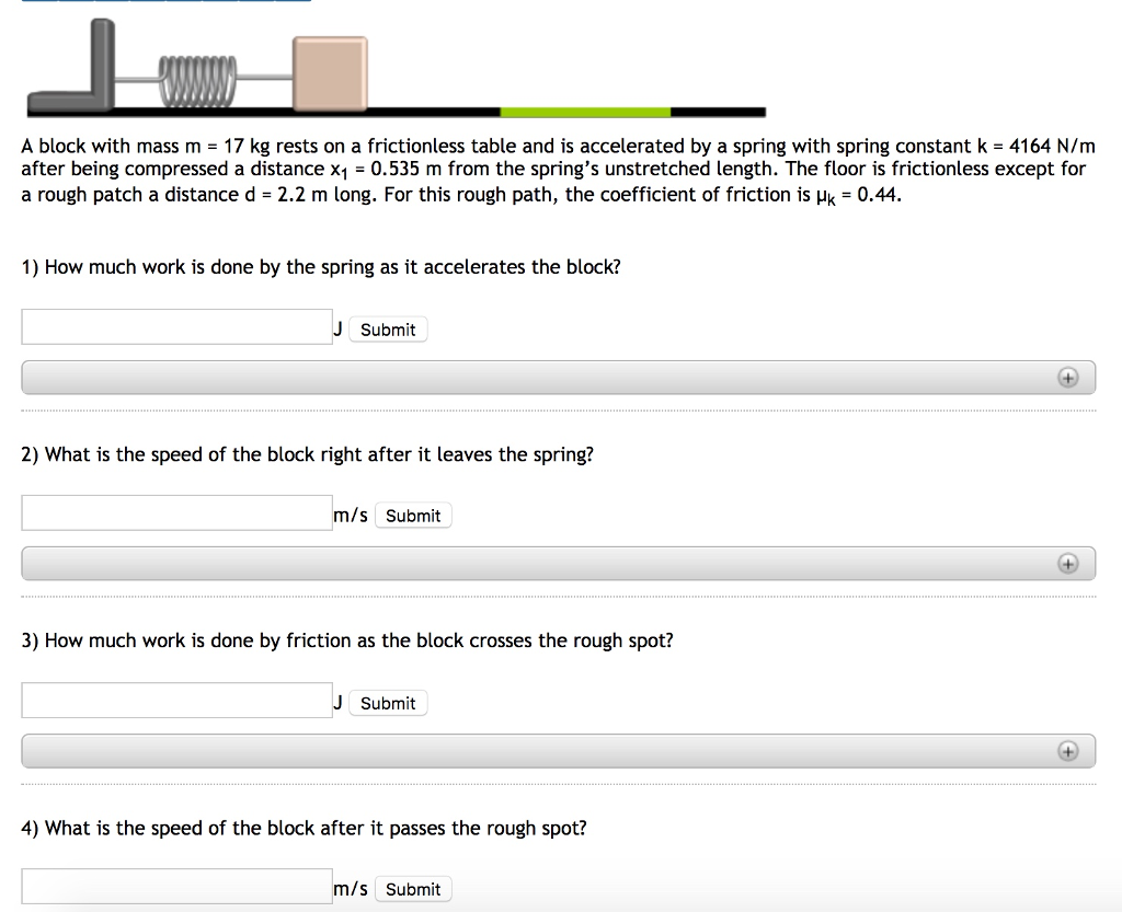 Solved A block with mass m = 17 kg rests on a frictionless | Chegg.com