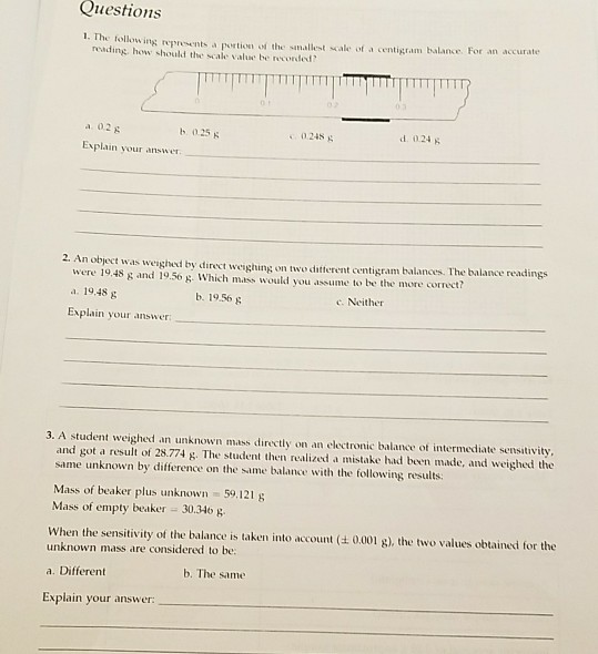 Solved Questions 1. The following repnsents a portion of the | Chegg.com