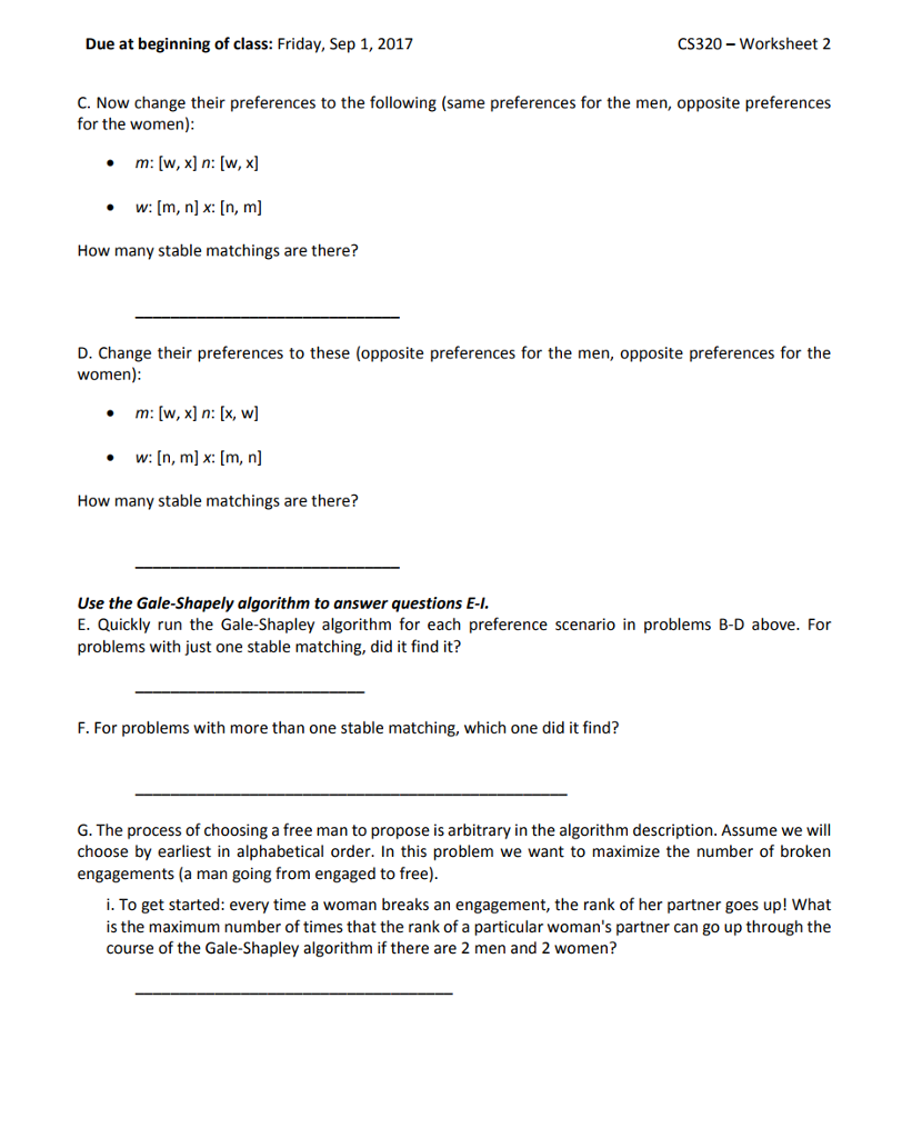 Solved 1 Intro The Stable Matching problem is solved with | Chegg.com