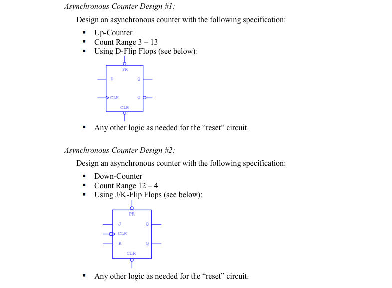 Asynchronous Counter Design #1 Design an asynchronous | Chegg.com