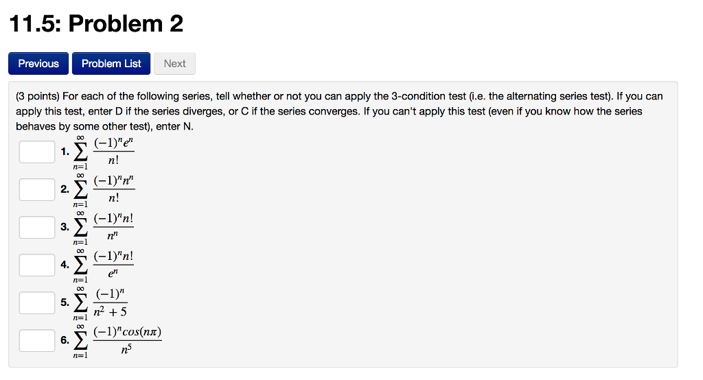 Solved 11.5: Problem 2 Previous Problem List Next (3 points) | Chegg.com