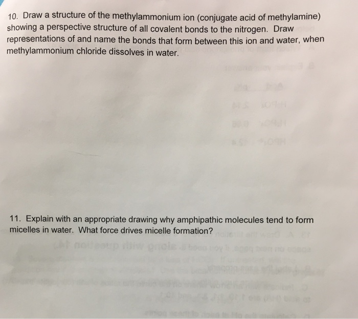 Solved Draw a structure of the methylammonium ion (conjugate | Chegg.com