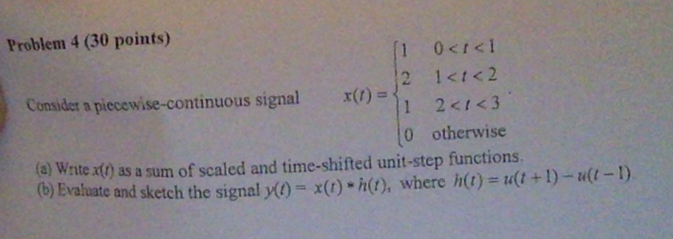 Solved Problem 4 (30 points) Consider a piecewise-continuous | Chegg.com