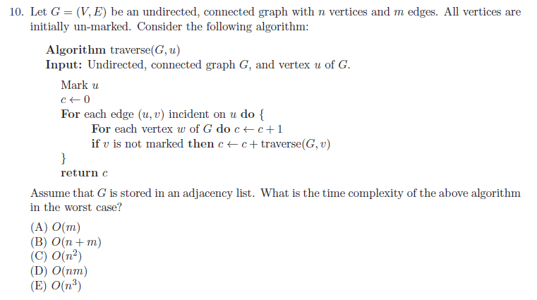 Solved initially an undirected, connected graph with n | Chegg.com