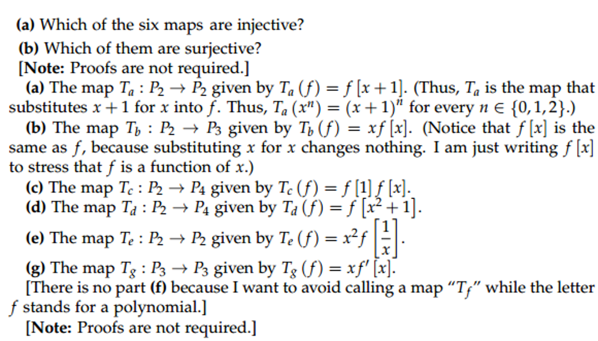 Which of the six maps are injective? Which of them | Chegg.com