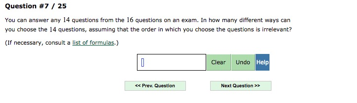 Solved Question #7 / 25 You can answer any 14 questions from | Chegg.com