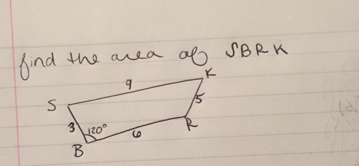 Solved Find the area of SBRK | Chegg.com