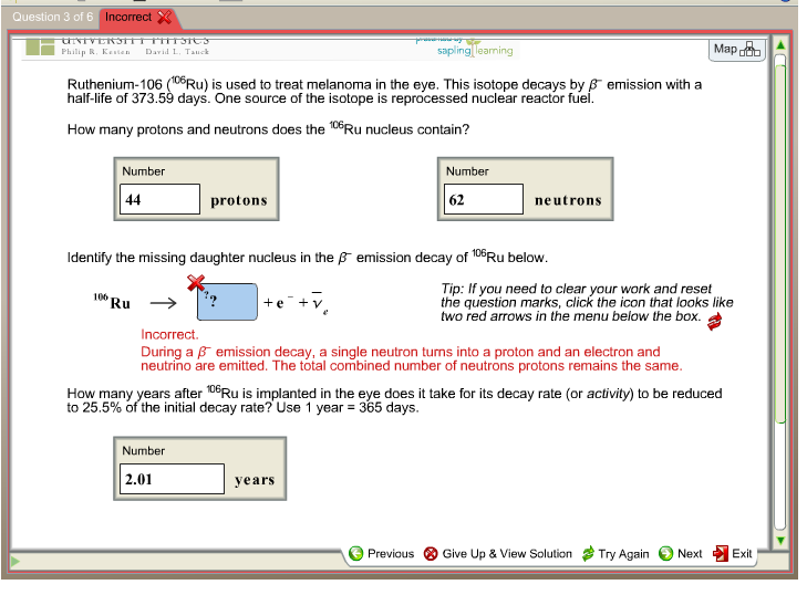 Solved Ruthenium-106 (^106 Ru) is used to treat melanoma in | Chegg.com