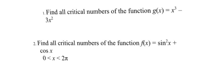 Solved Find all critical numbers of the function g(x) = x^3 | Chegg.com