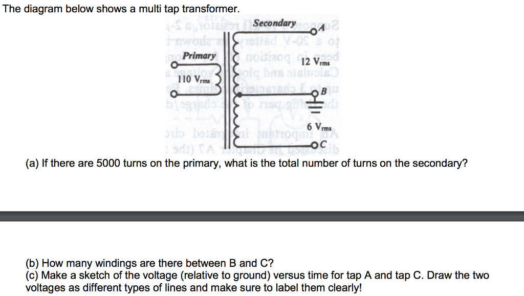 Solved The diagram below shows a multi tap transformer. (a) | Chegg.com
