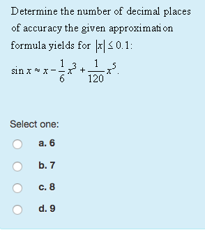 Solved Determine the number of decimal places of accuracy | Chegg.com