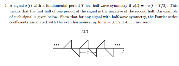 Solved A signal x(t) with a fundamental period T has | Chegg.com