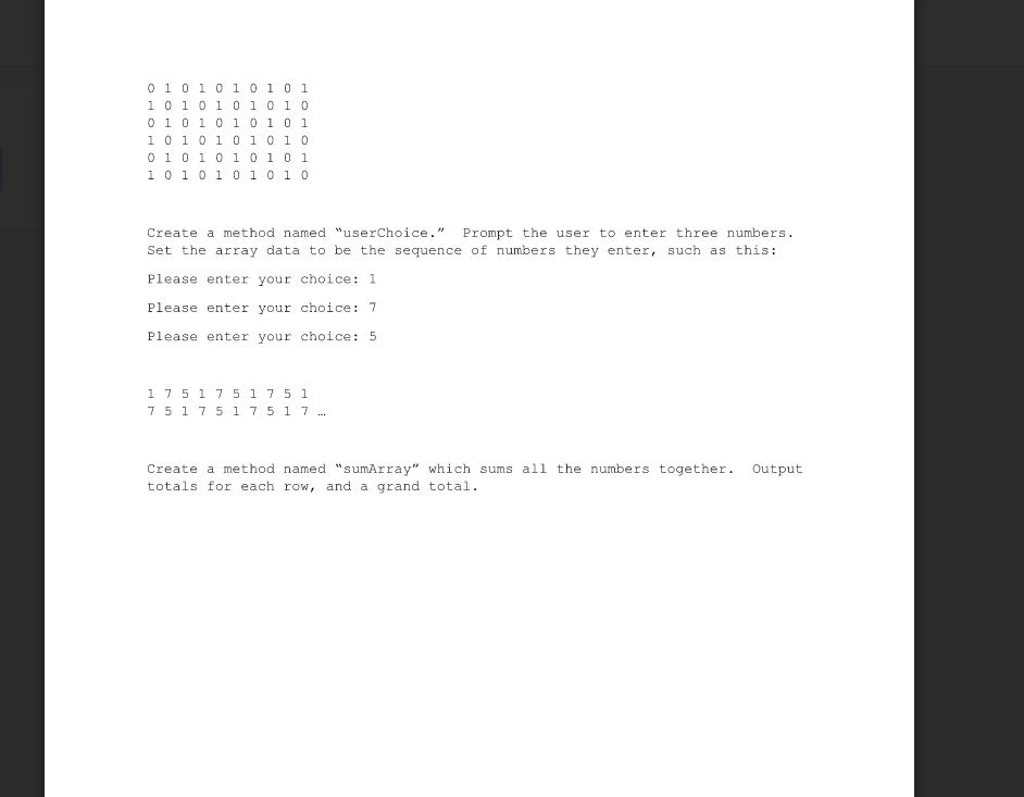 Solved Create main class named MultiArray. Create a method | Chegg.com
