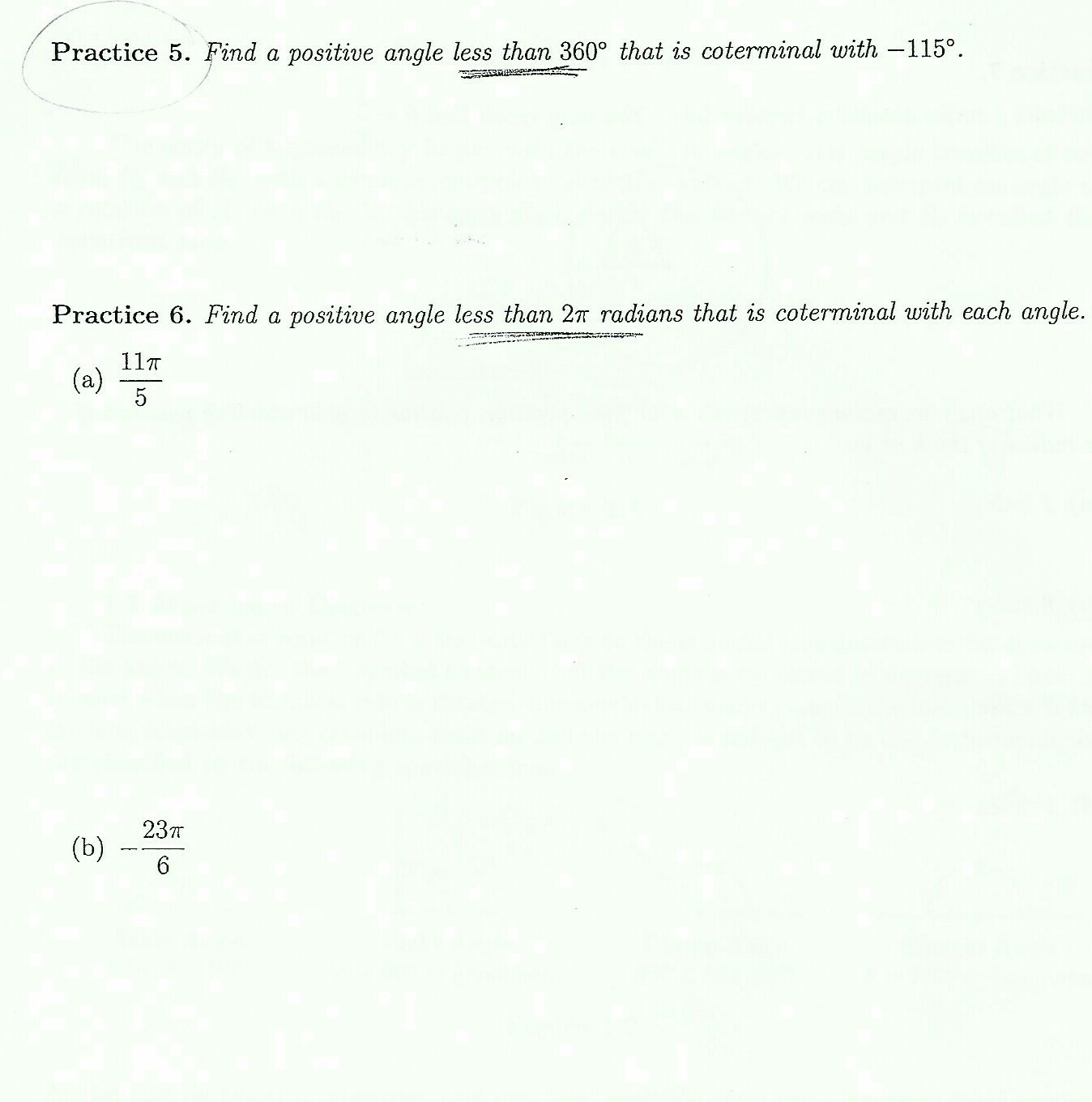 Solved Practice 1. Convert from degrees to radians. Reduce | Chegg.com