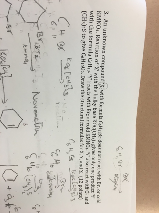 Solved An unknown compound 'x' with formula C_6H_11Br does | Chegg.com