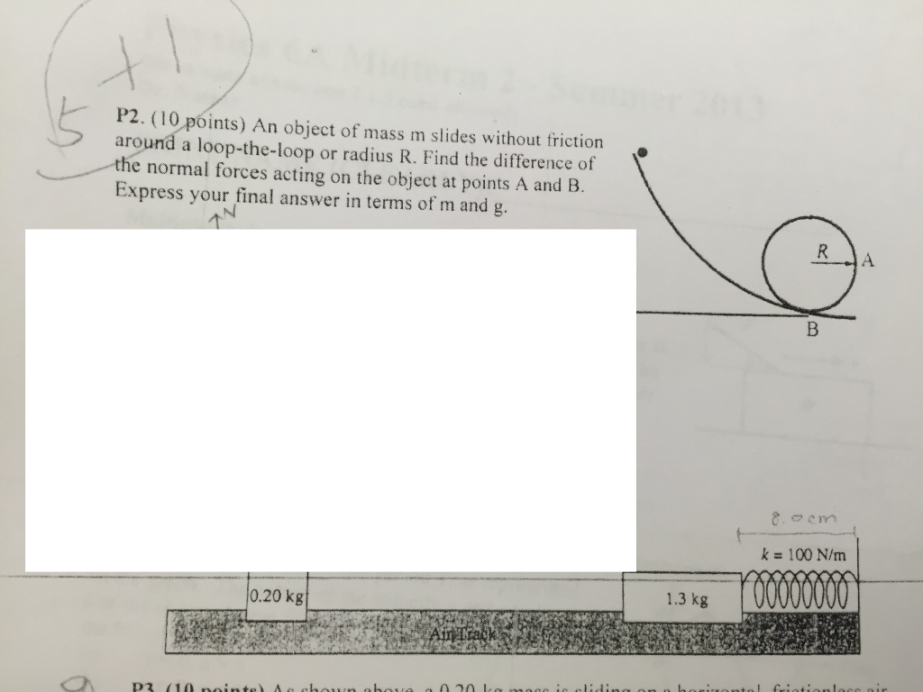 Solved an object of mass m slides without friction around a | Chegg.com