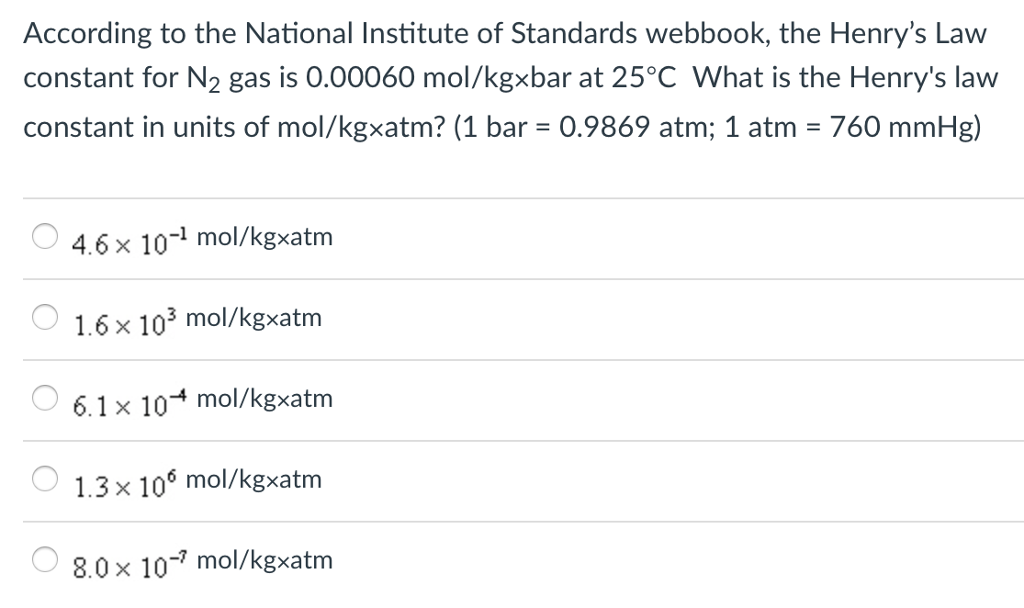 Solved According to the National Institute of Standards | Chegg.com