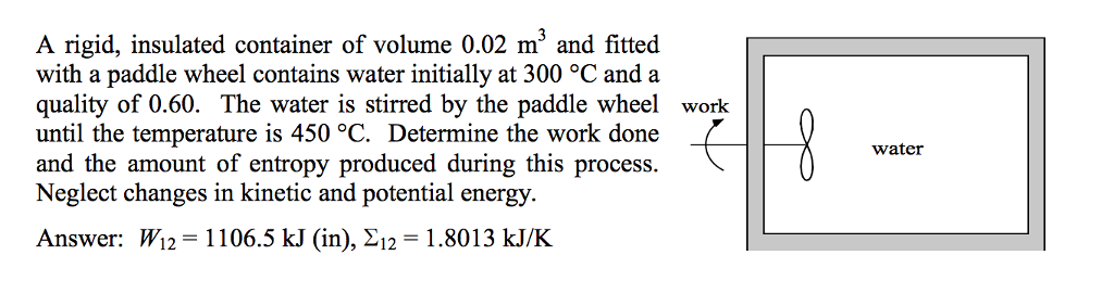 Solved A rigid, insulated container of volume 0.02 m3 and | Chegg.com