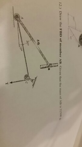 Solved Draw the FBD of member AB. Given that the mass of AB | Chegg.com