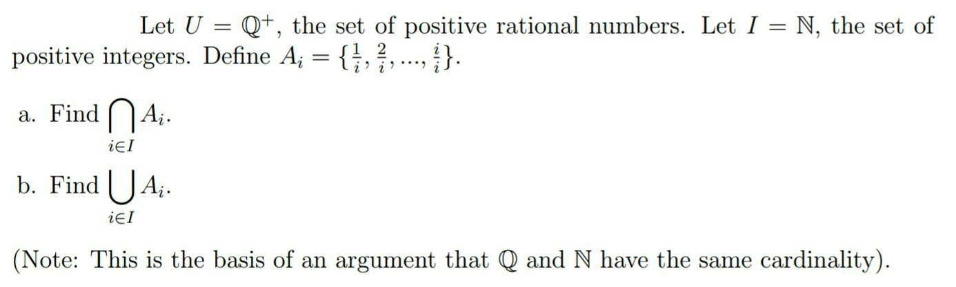Solved Let U = Q^+, the set of positive rational numbers. | Chegg.com