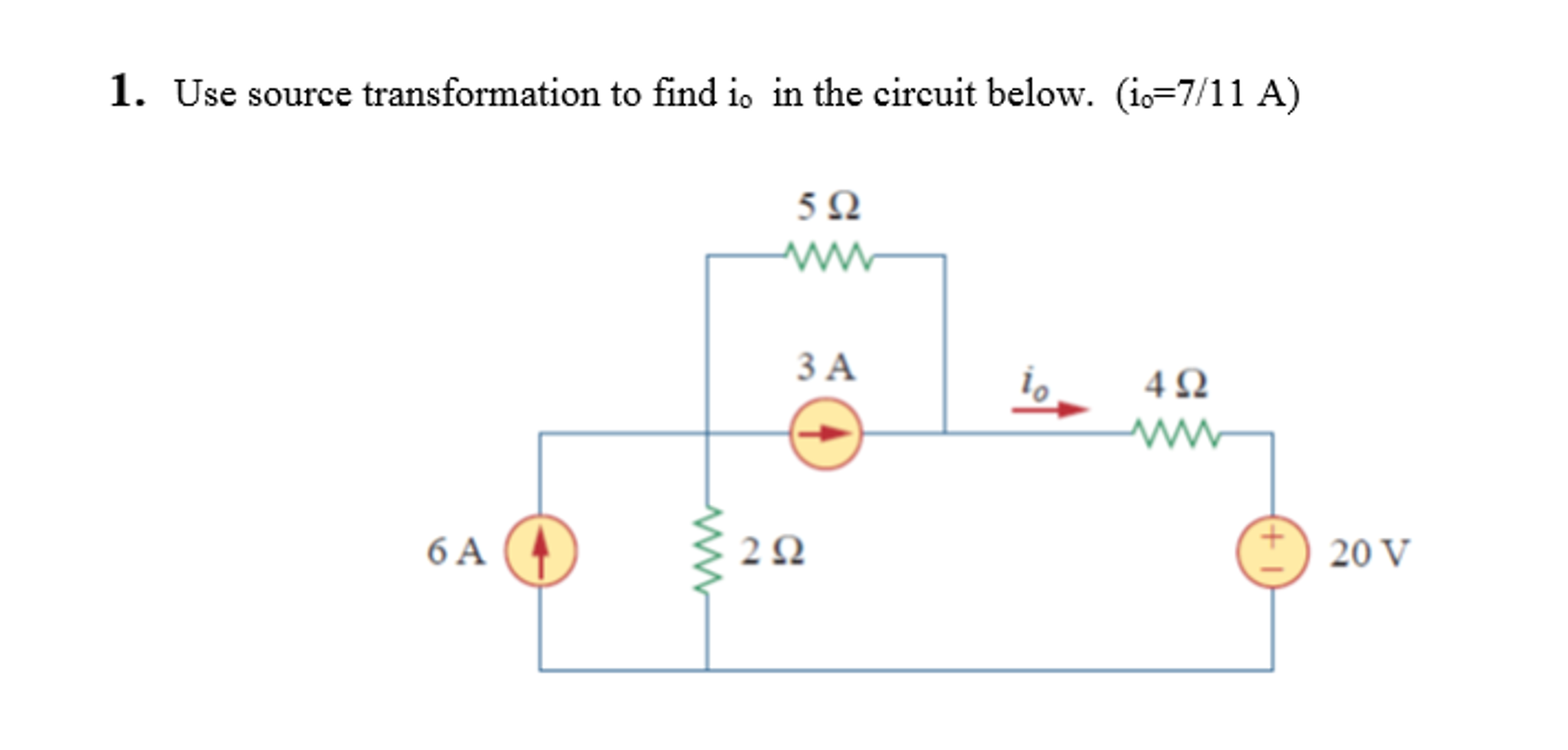Solved: Use Source Transformation To Find I_o In The Circu... | Chegg.com