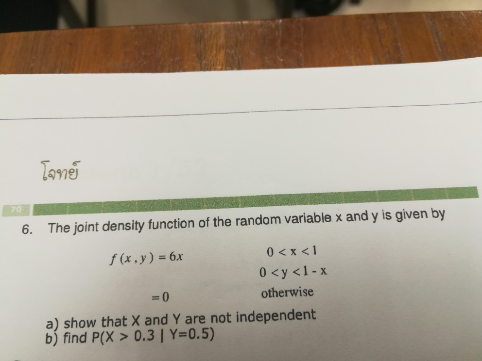 Solved 6. The joint density function of the random variable | Chegg.com