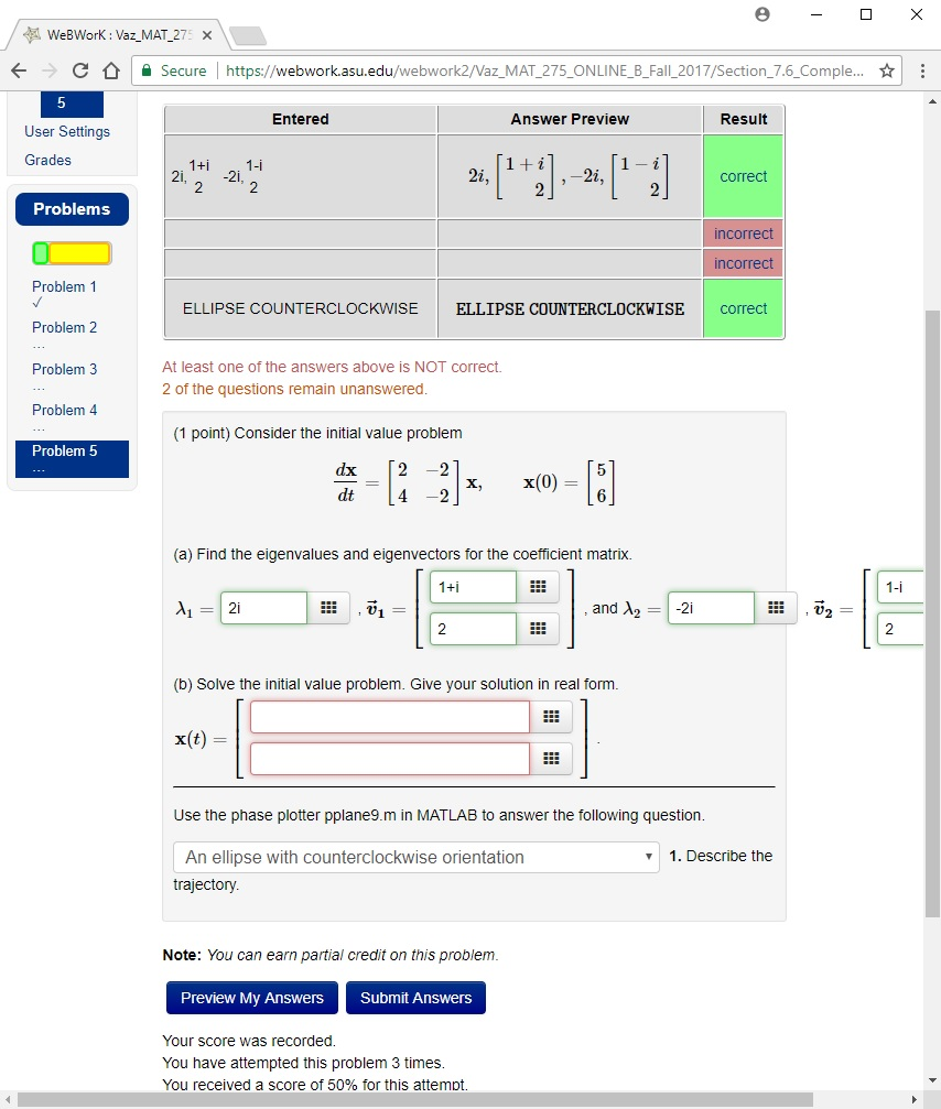 Solved WeBWorK : VazMAT27, × - - C公 secure | Chegg.com