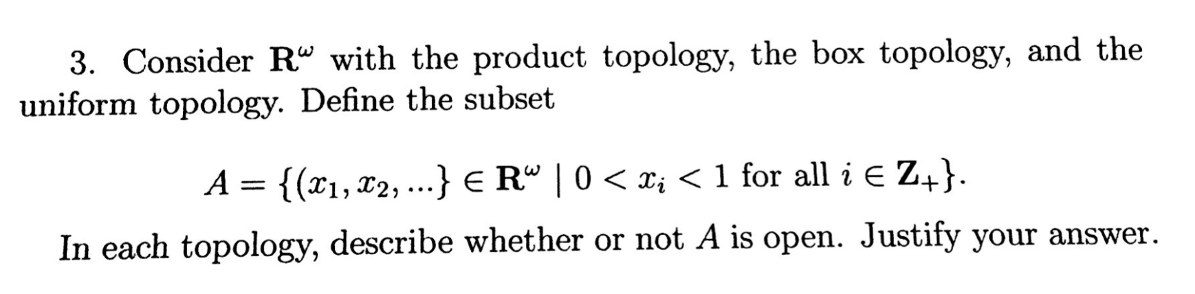Consider Romega With The Product Topology The Box 
