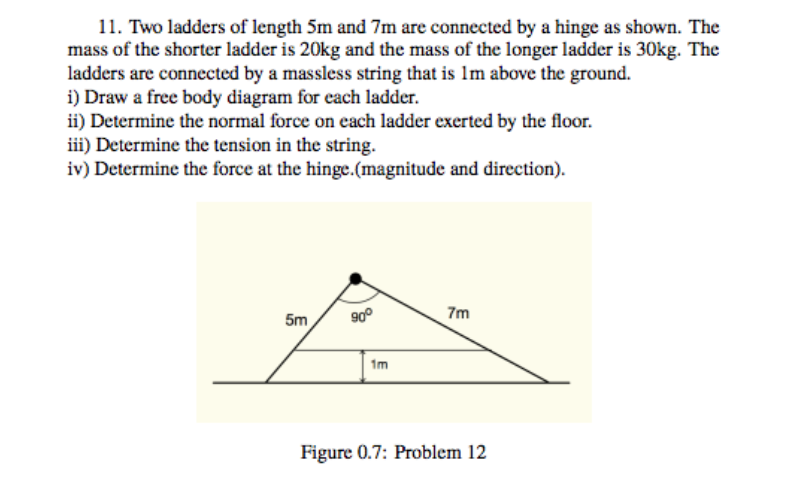 Solved 11. Two ladders of length 5m and 7m are connected by | Chegg.com