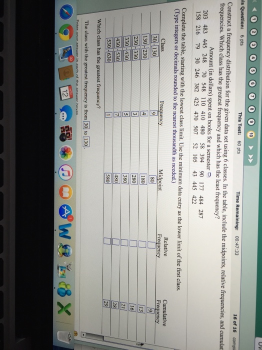 Solved Construct A Frequency Distribution For The Given Data 5069