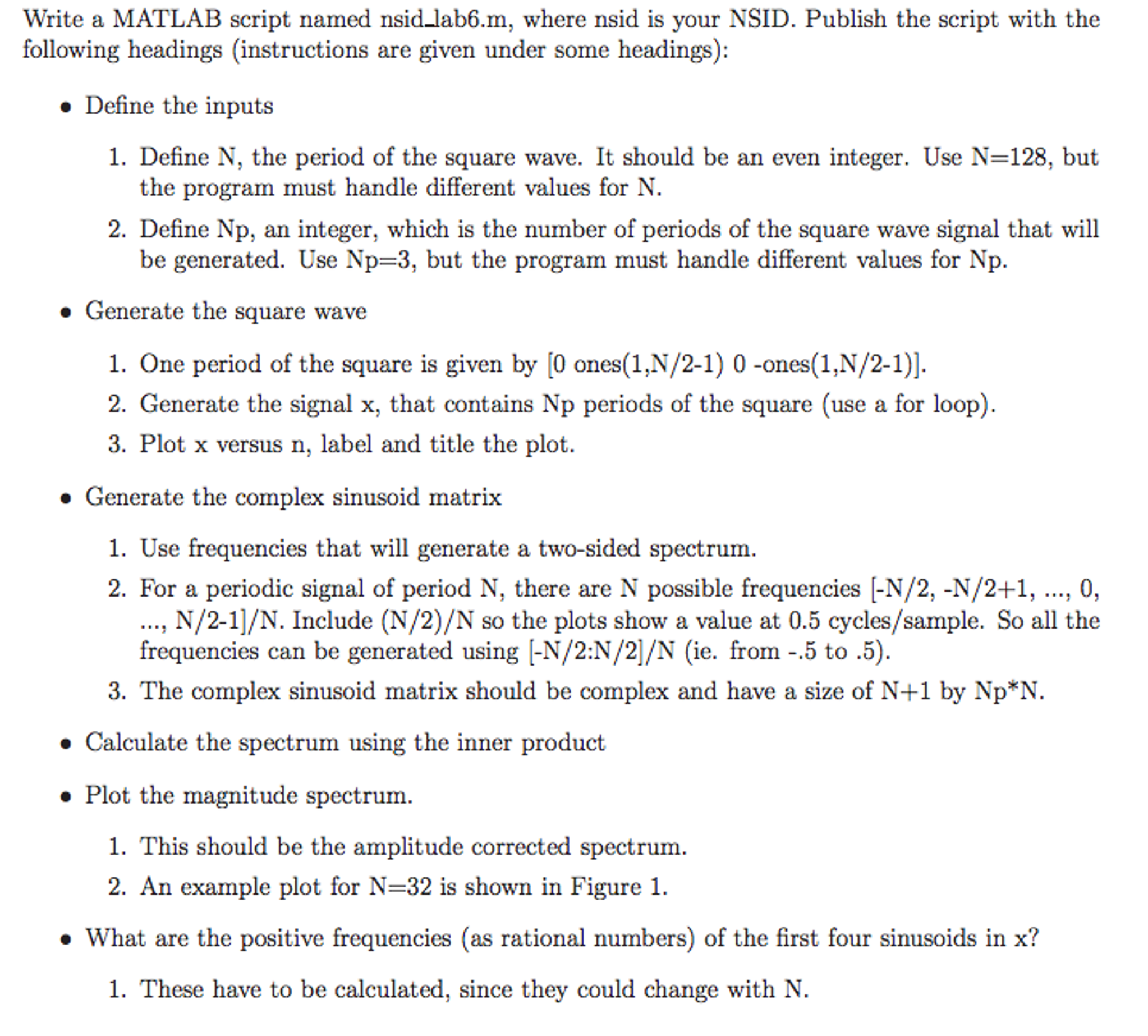 Solved Write a MATLAB script named nsid_lab6.m, where nsid | Chegg.com