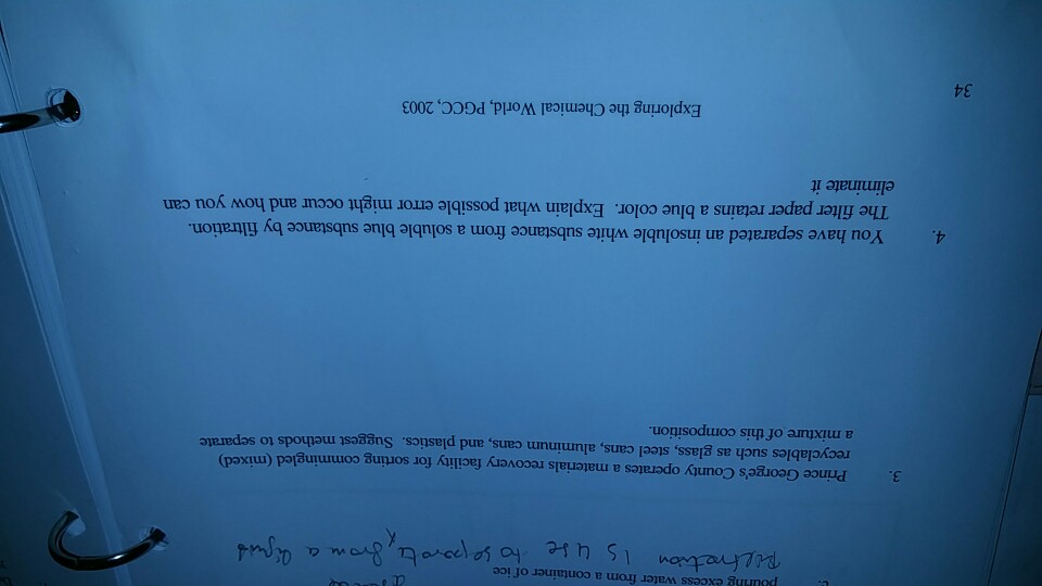 Bunng excess water from a container of ice 3. Prince | Chegg.com