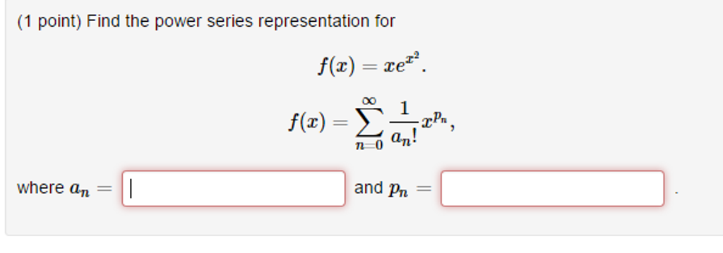 Solved Find the power series representation for f(x) = | Chegg.com