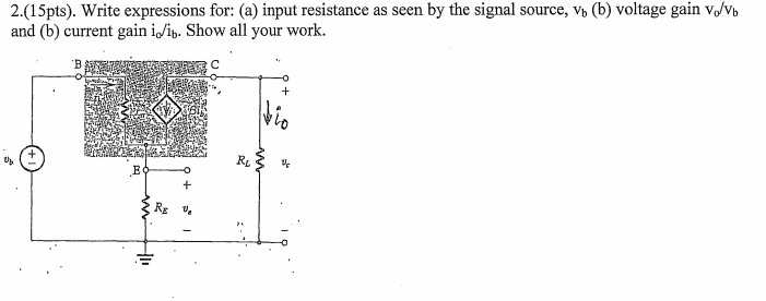 Solved Write expressions for: input resistance as seen by | Chegg.com