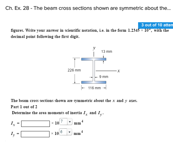 Solved Ch. Ex. 28 The beam cross sections shown are | Chegg.com