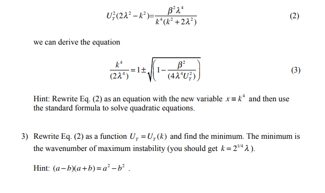 Solved e can derive the equation (2?.) Hint: Rewrite Eq. (2) | Chegg.com