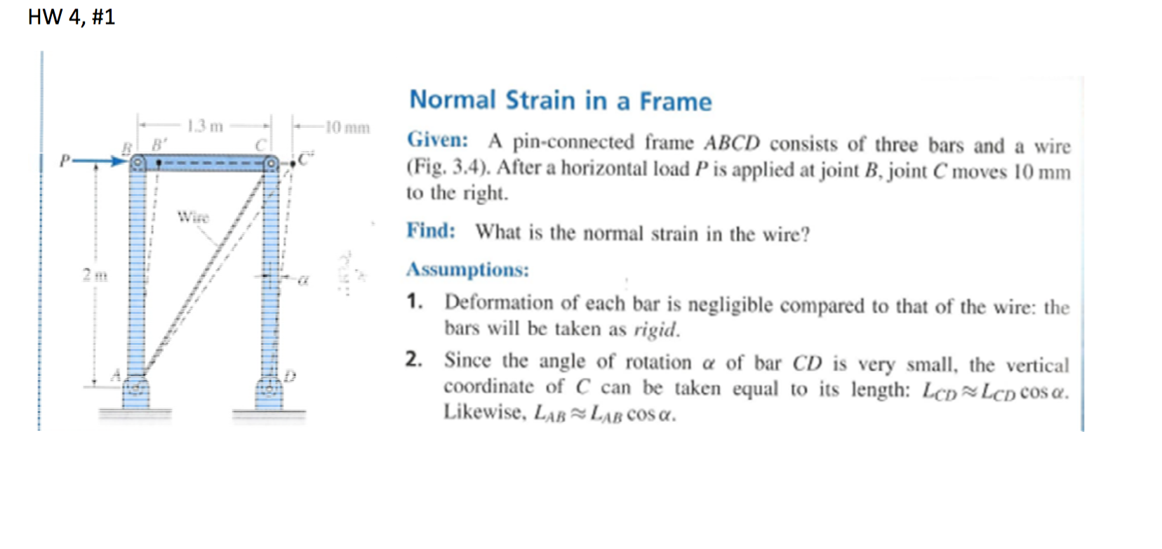 Solved A pin-connected frame ABCD consists of three bars and | Chegg.com