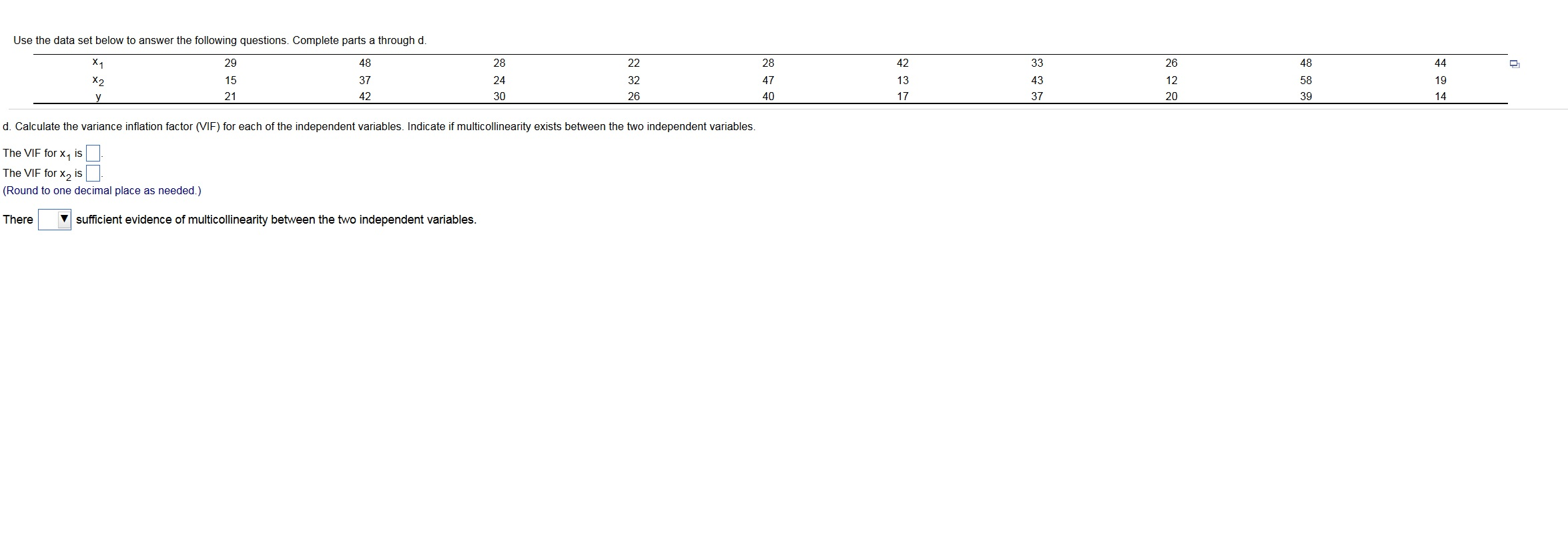 Solved Use the data set below to answer the following | Chegg.com