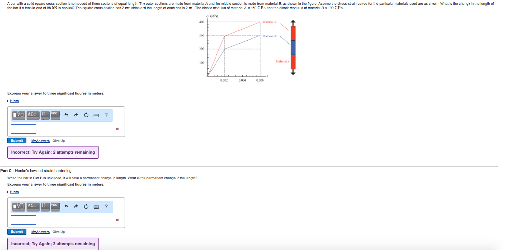 Solved A bar with a solid square cross-section is composed | Chegg.com