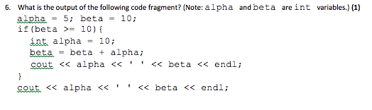 Solved What is the output of the following code fragment? | Chegg.com
