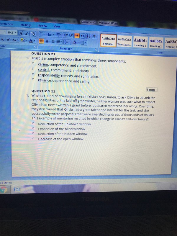 Solved Documentl Microsoft Word References Mailings Review
