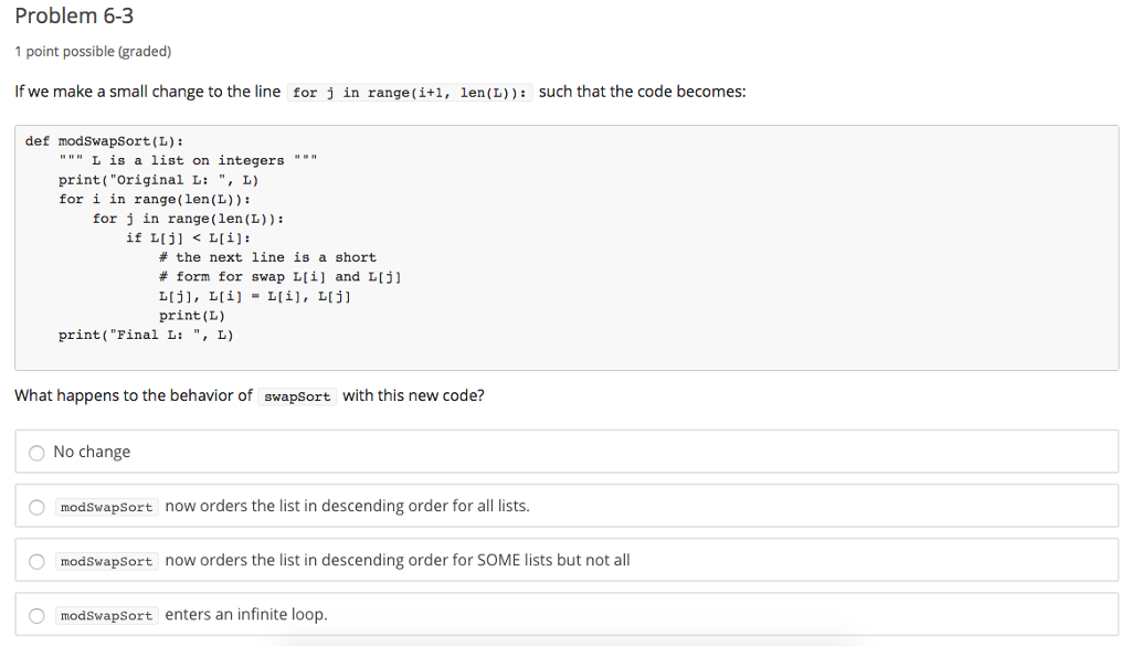 Solved Problem 6-1 point possible (graded Answer the | Chegg.com