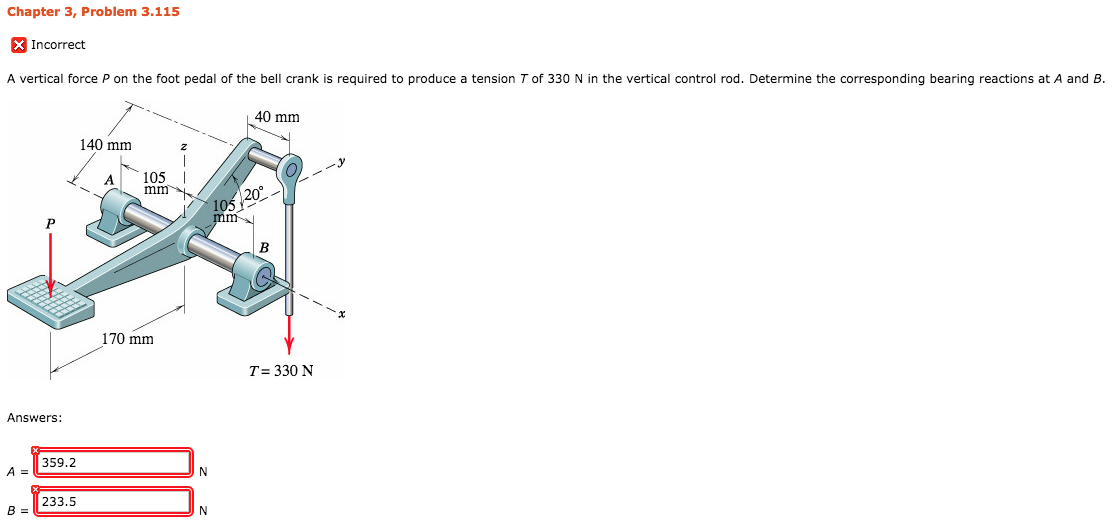 Solved A vertical force P on the foot pedal of the bell | Chegg.com