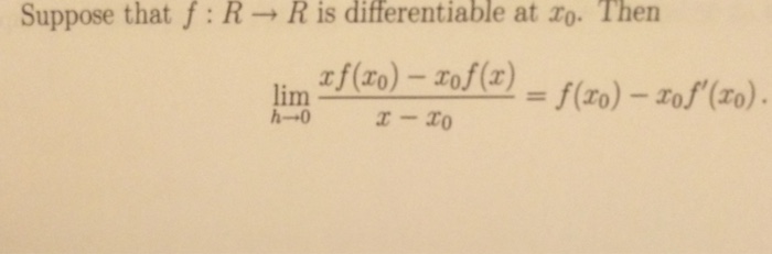 Solved Suppose that f : R right arrow R is differentiable at | Chegg.com