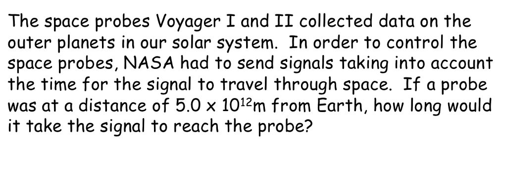 Solved The space probes Voyager I and II collected data on | Chegg.com
