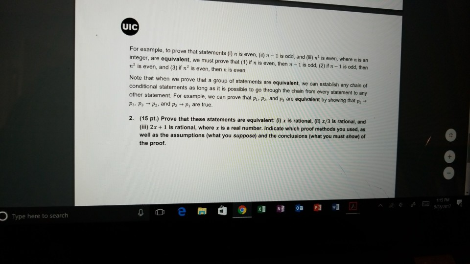 Solved Part IV: Constructing proofs of equivalence (25 pt.) | Chegg.com