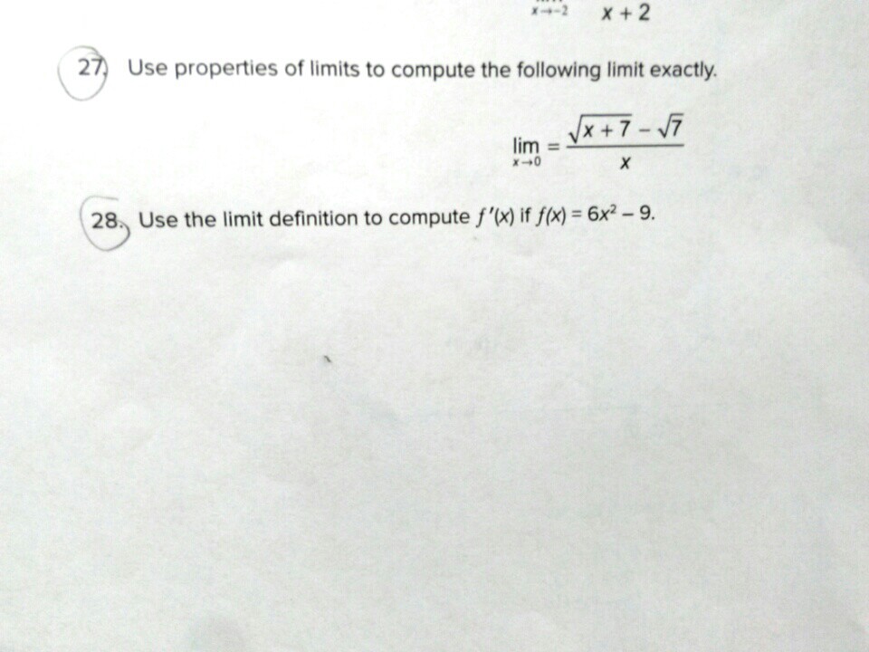 Solved Use properties of limits to compute the following | Chegg.com