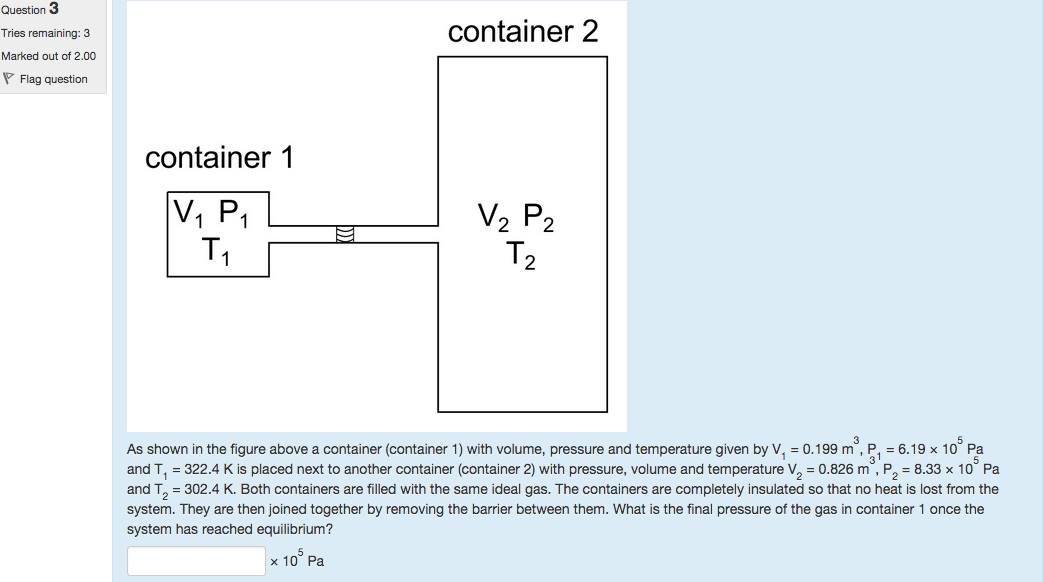 Solved As shown in the figure above a container (container | Chegg.com